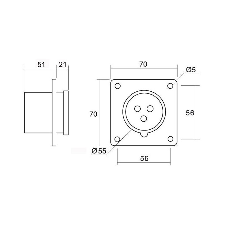 Prise Male Encastrer T tra 3P N T 32A 380V IP44 IDE 3116 Prise Male Encastrer T tra 3P N T 32A 380V IP44 IDE 3116